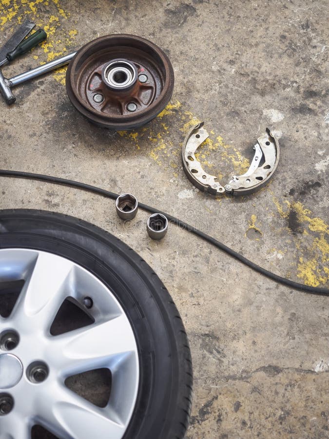 Break Pad Car Auto Tired Parts Repair Service Stock Photo - Image of ...