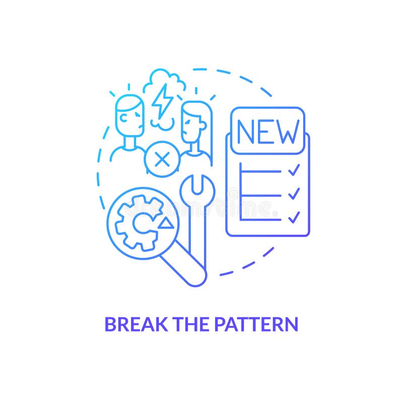 Break Pattern Blue Gradient Concept Icon Stock Vector - Illustration of ...