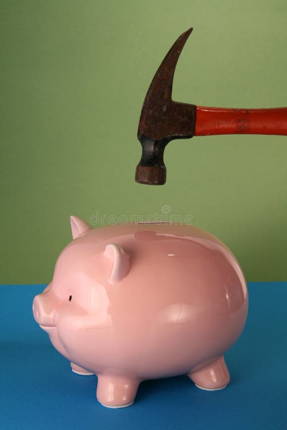 Break the Piggy Bank stock photo. Image of black, office - 4580704