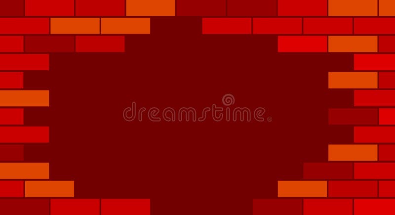 Break in the Red Brick Wall. Vector Illustration Stock Vector ...