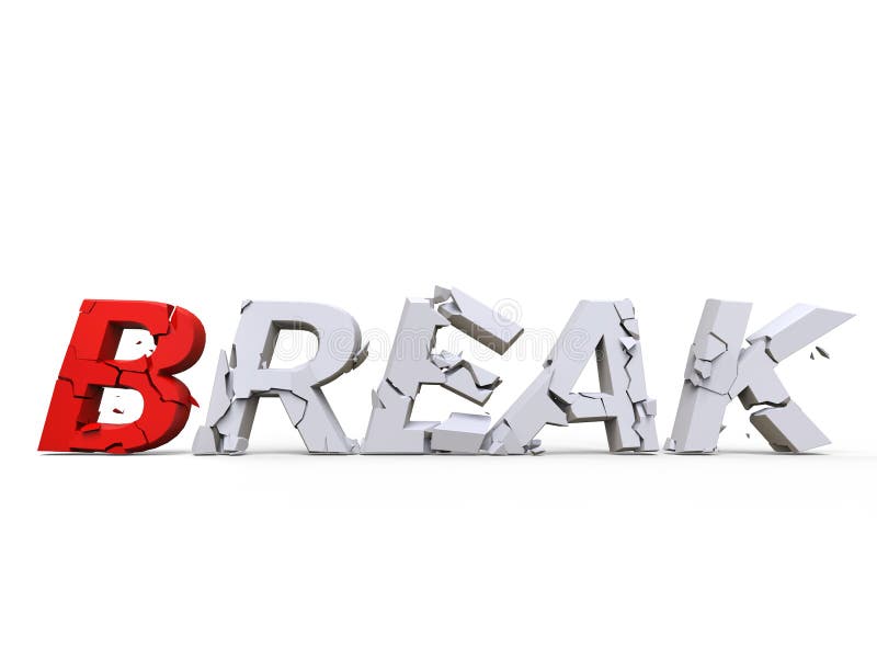 Break Concept - Black Fonts Stock Illustration - Illustration of ...