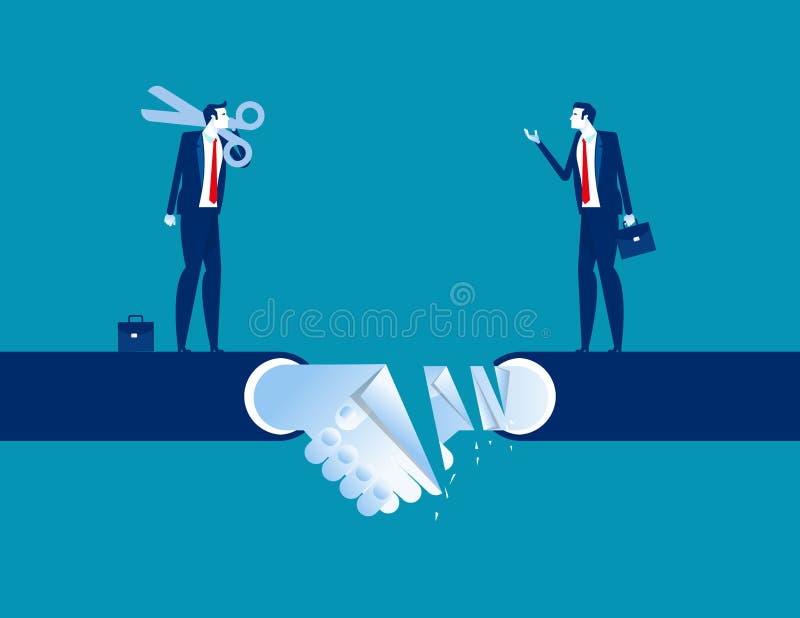 Break the Relationship. Business Relation Concept, Flat Cartoon Vector ...