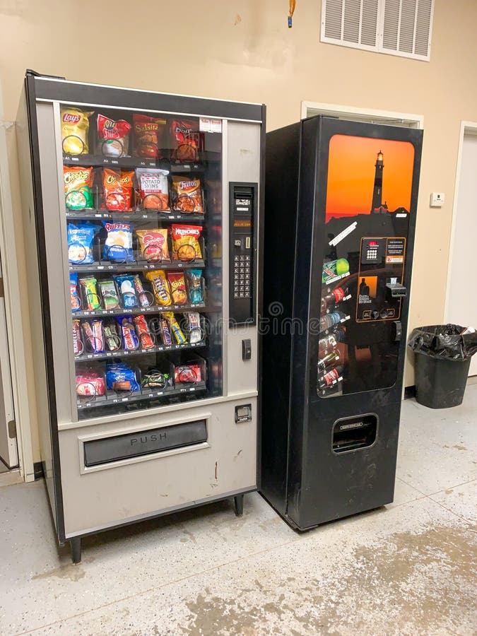 Break Room Chip and Candy Vending Machine Close Up Stock Photo - Image ...