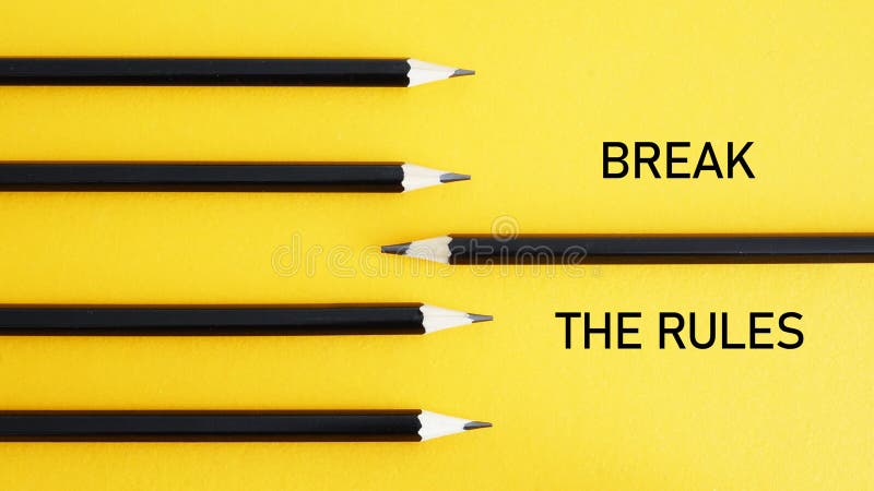 Break the Rules - Motivation Quote is Shown Using the Text Stock Image ...