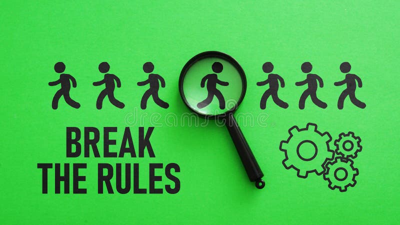 Break the Rules is Shown Using the Text Stock Image - Image of cancel ...