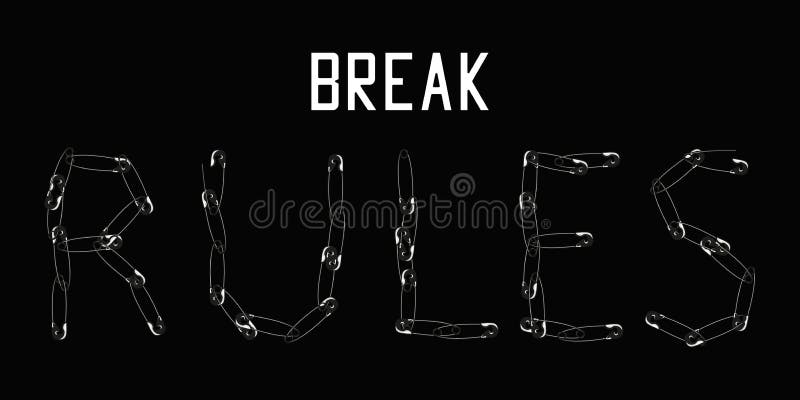 Break the Rules. Inspiring Motivation Quote. Vector Illustration Stock ...