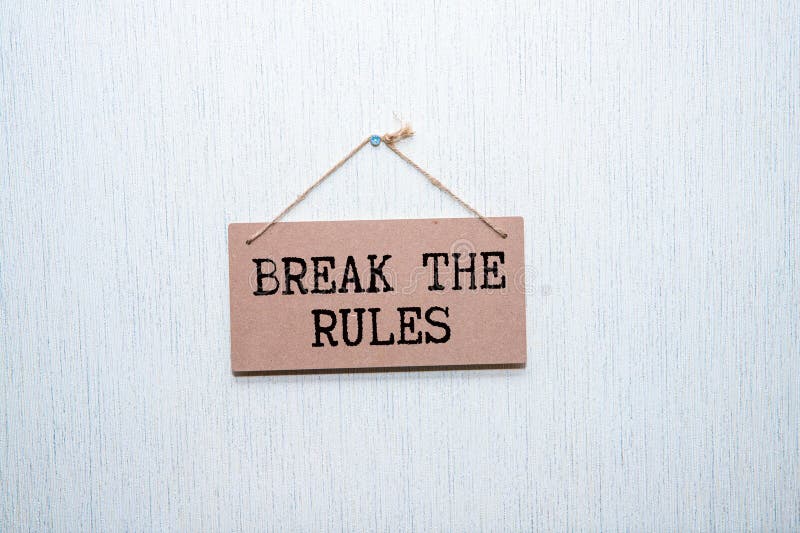 BREAK the RULES Text on Yellow Sticky on a Keyboard. Stock Image ...