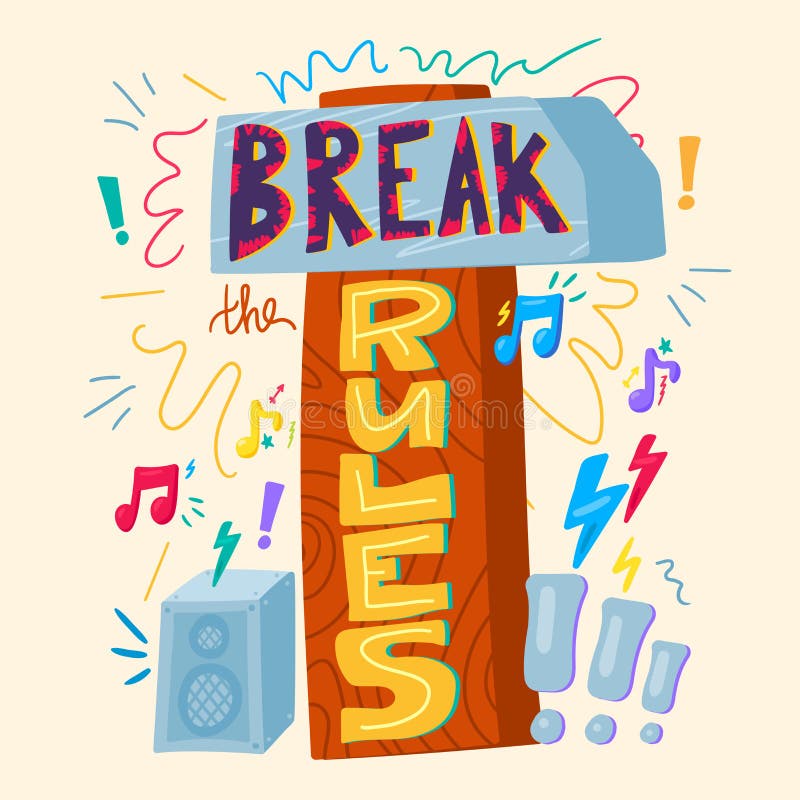 Break Rules Wisdom Motivation Quote Phrase Vector Stock Vector ...