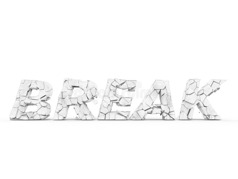 Break Concept - Black Fonts Stock Illustration - Illustration of ...