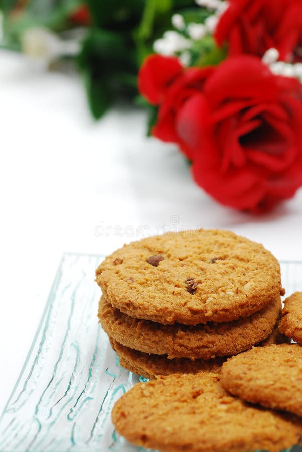 Break time stock image. Image of plate, snack, flower - 21820367