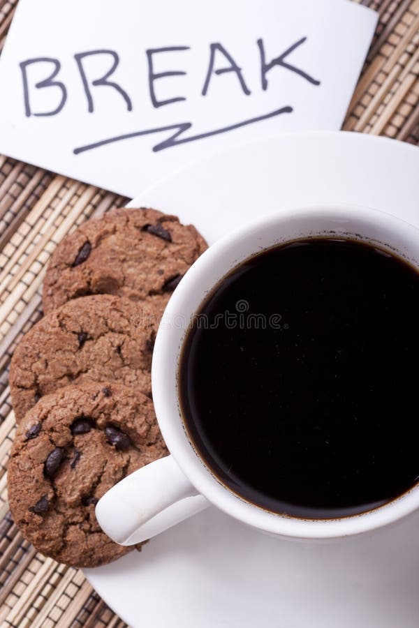 Break Time Concept. Relaxation. Office Desk Table with Break Time Note ...