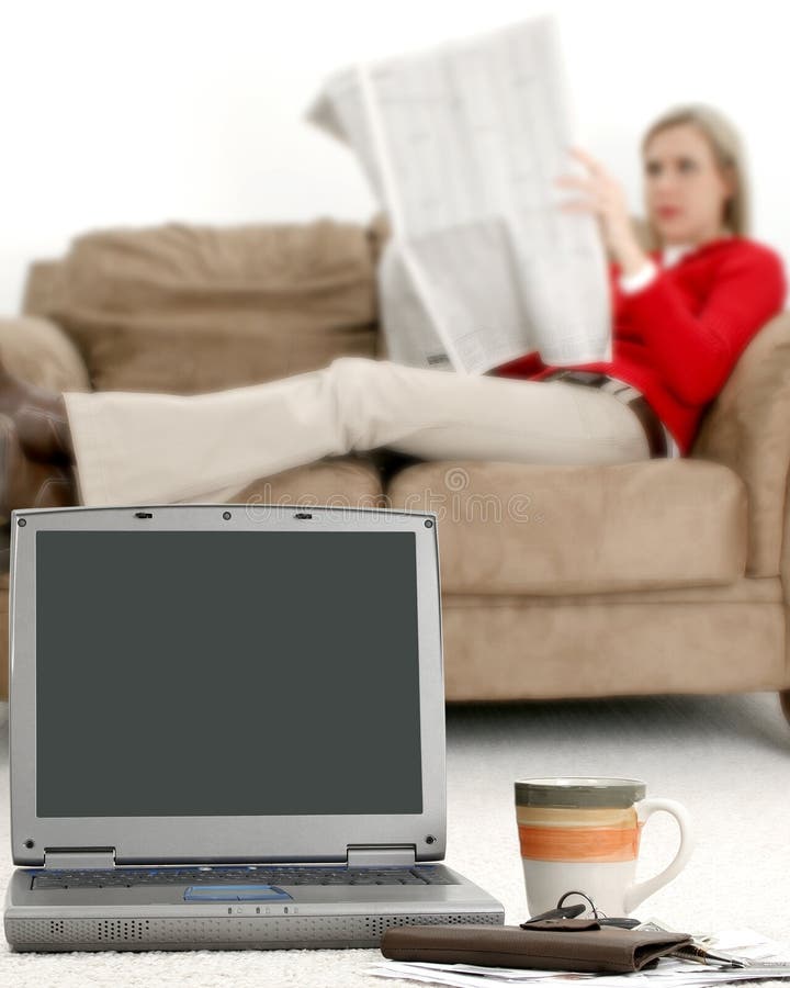 Break Time stock photo. Image of couch, casual, laptop - 381570