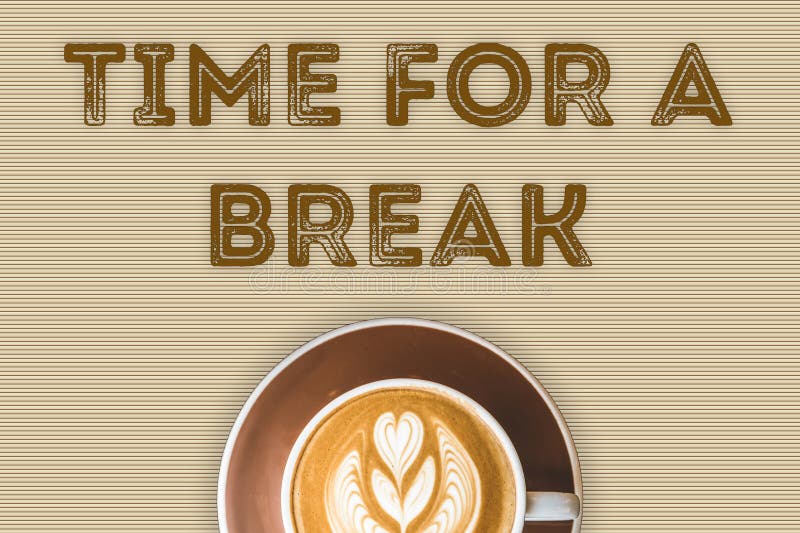 BREAK TIME Coffee Cup Concept Stock Illustration - Illustration of caffeine, icon: 276610915