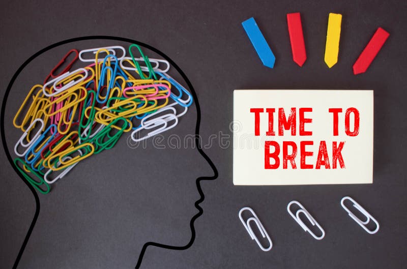 Break Time Concept with Classic Alarm Clock Stock Photo - Image of ...