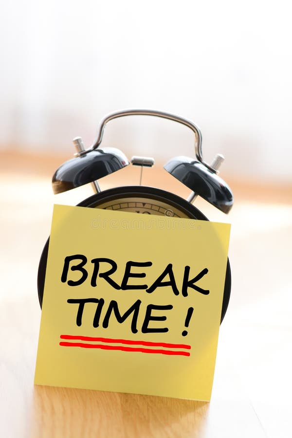 Break Time Concept with Classic Alarm Clock Stock Image - Image of ...