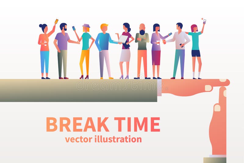 Break time concept stock vector. Illustration of group - 123284792