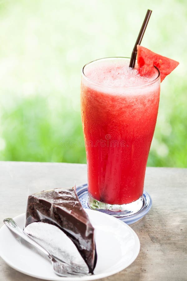 Break Time with Water Melon Fruit Juice Stock Image - Image of organic ...