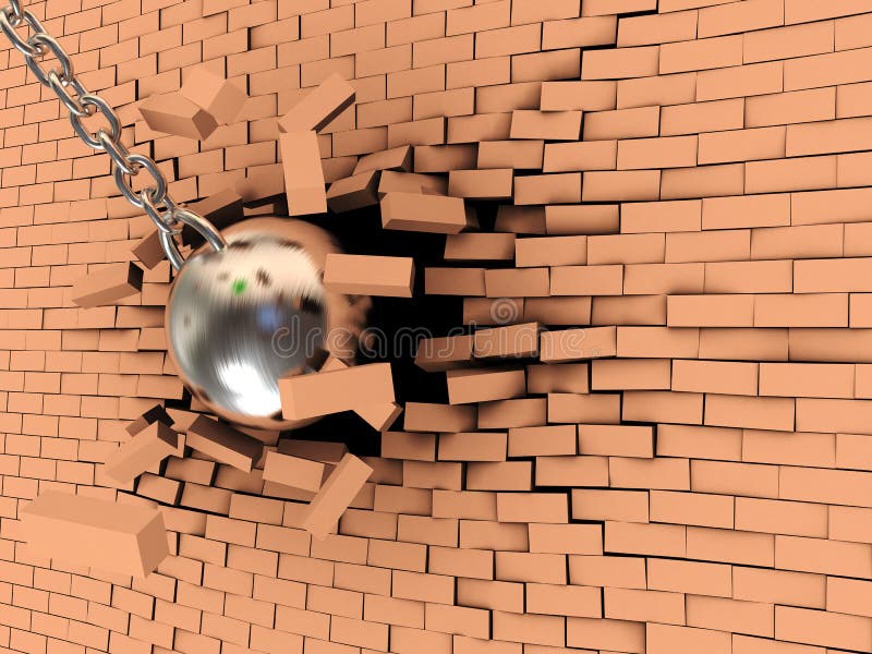 Break wall stock illustration. Illustration of concrete - 8101102