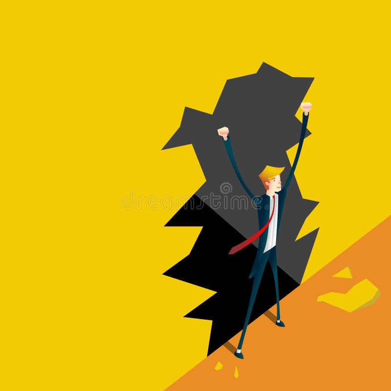 Break the Wall. Bussiness Concept Stock Illustration - Illustration of ...