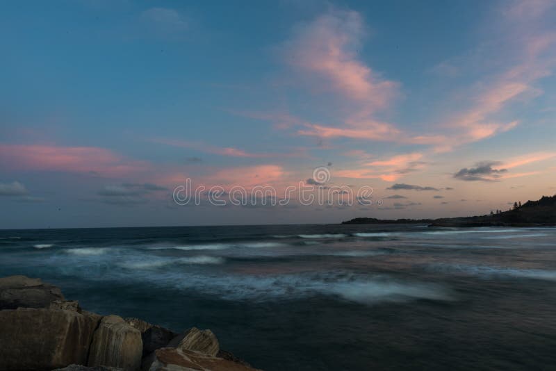 The Break Wall at Turner`s Beach in Yamba, Australia Stock Photo ...