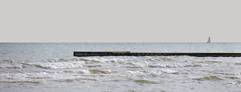 Break-wall and waves stock photo. Image of adriatic, wall - 70874514