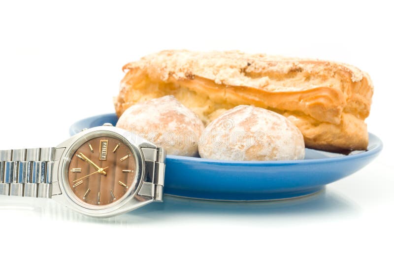 Break - Watch Near the Plate Stock Image - Image of lunch, biscuit ...