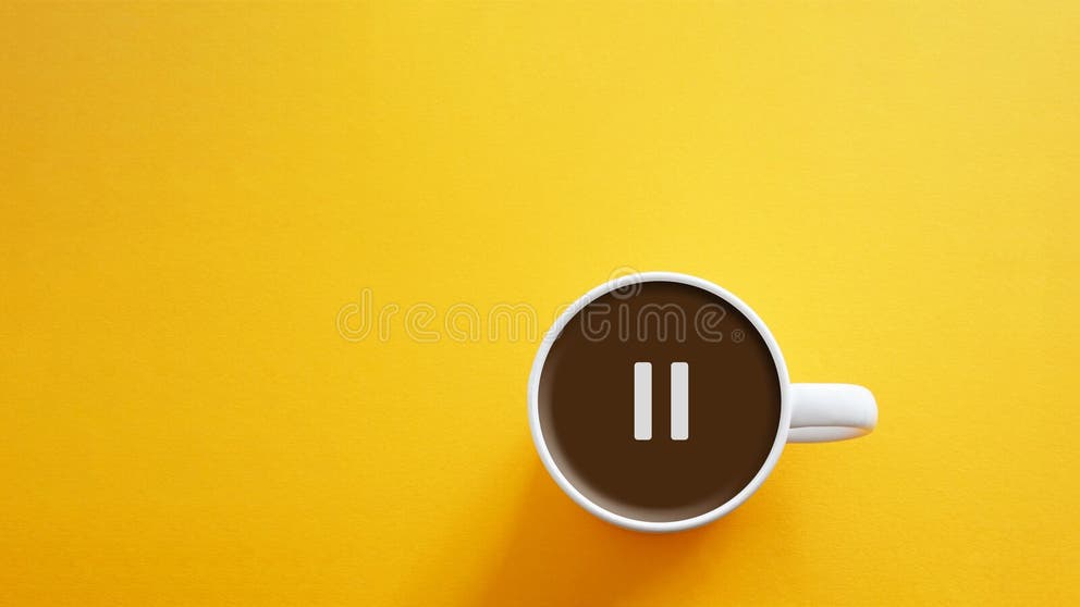 A Break from Work or Little Rest are Shown by Cup of Coffee and a Pause ...