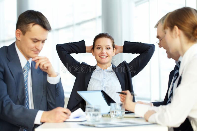 Break while working stock photo. Image of break, businesspeople - 18342080