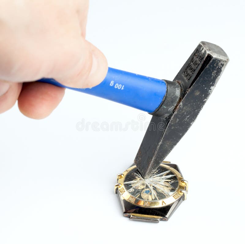 Break Wristwatch Heavy Hammer Stock Photo - Image of black, handle ...