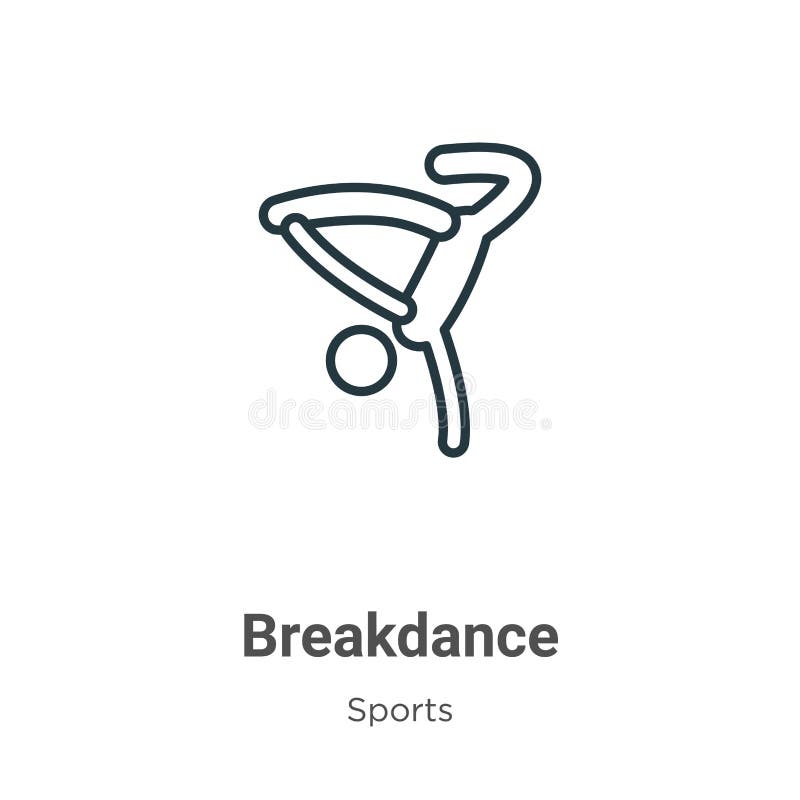 Outline Breakdance Vector Icon. Isolated Black Simple Line Element ...