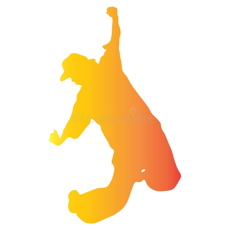Breakdance Silhouette Isolated on White Background. Flat Vector ...