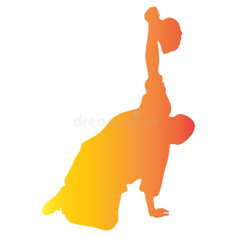 Breakdance Silhouette Isolated on White Background. Flat Vector ...