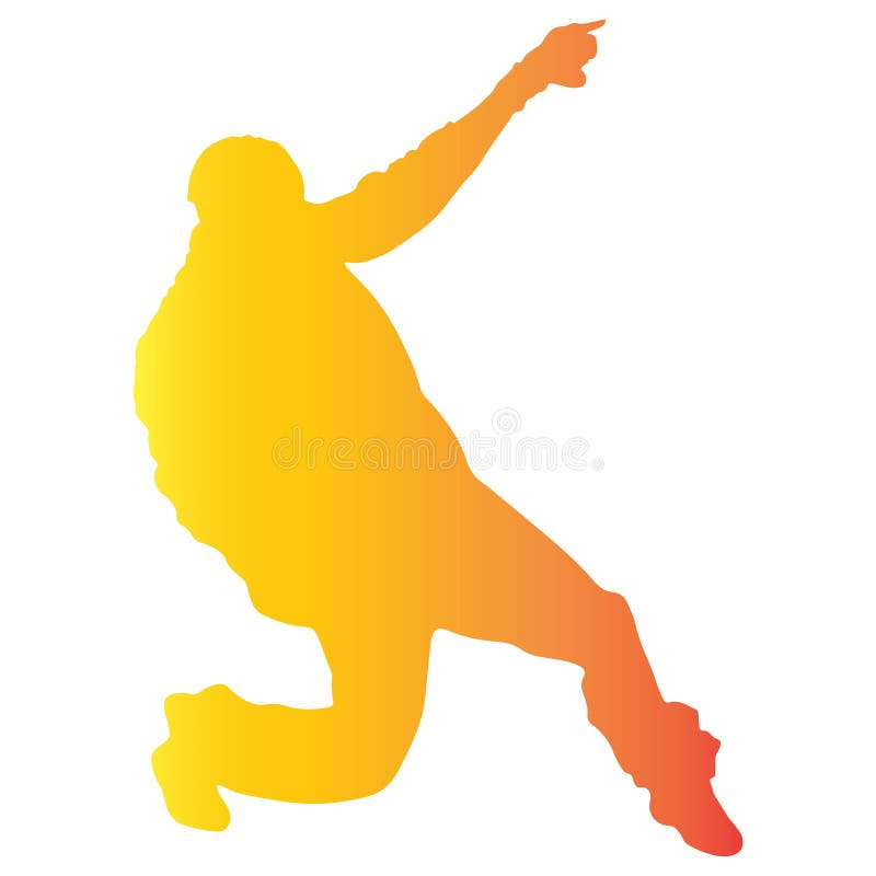 Breakdance Silhouette Isolated on White Background. Flat Vector ...