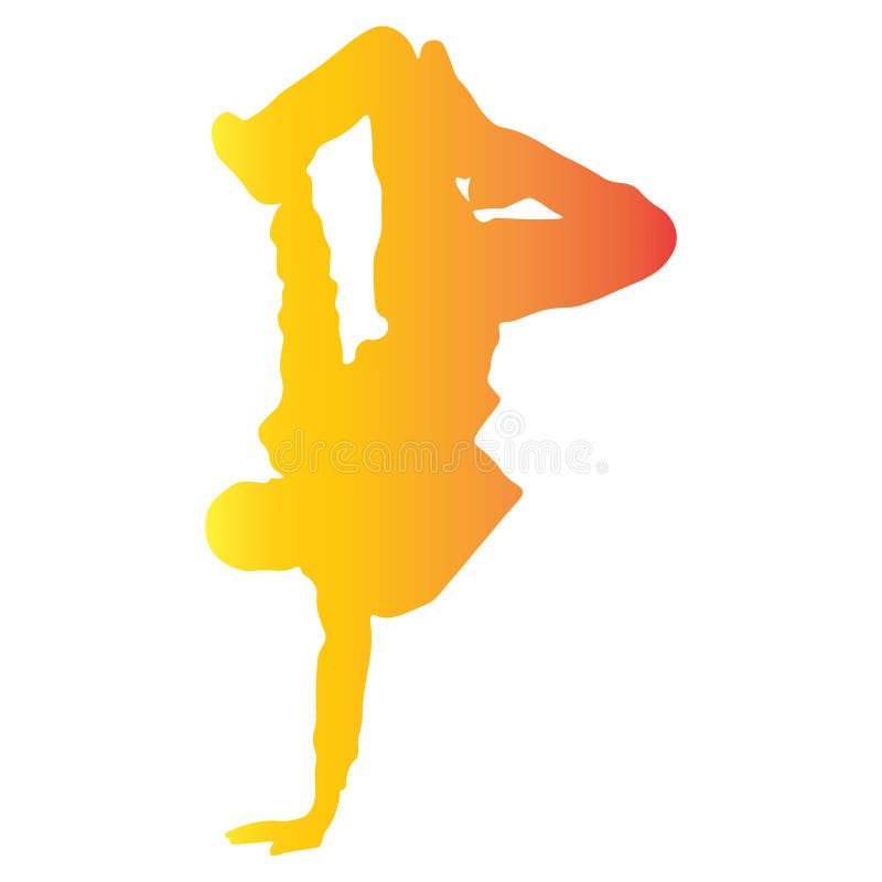 Breakdance Silhouette Isolated on White Background. Flat Vector ...