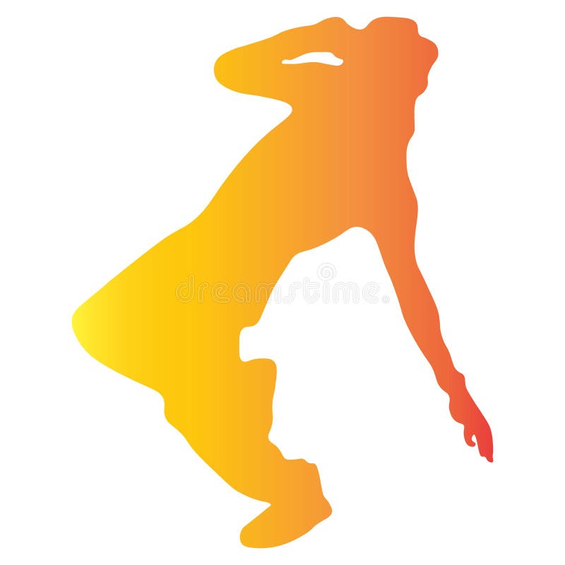 Breakdance Silhouette Isolated on White Background. Flat Vector ...