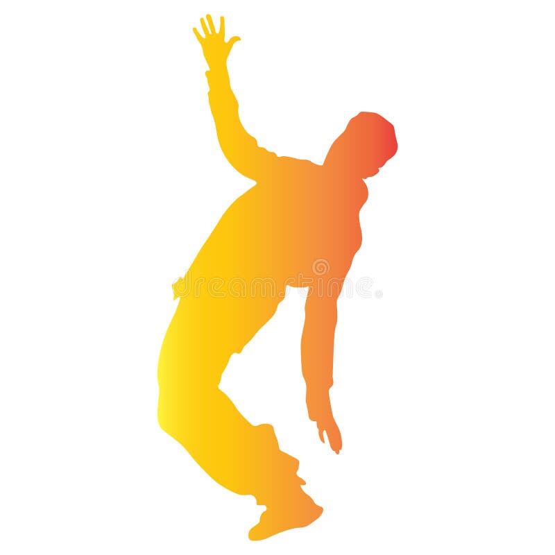 Breakdance Silhouette Isolated on White Background. Flat Vector ...