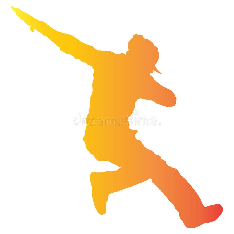 Breakdance Silhouette Isolated on White Background. Flat Vector ...