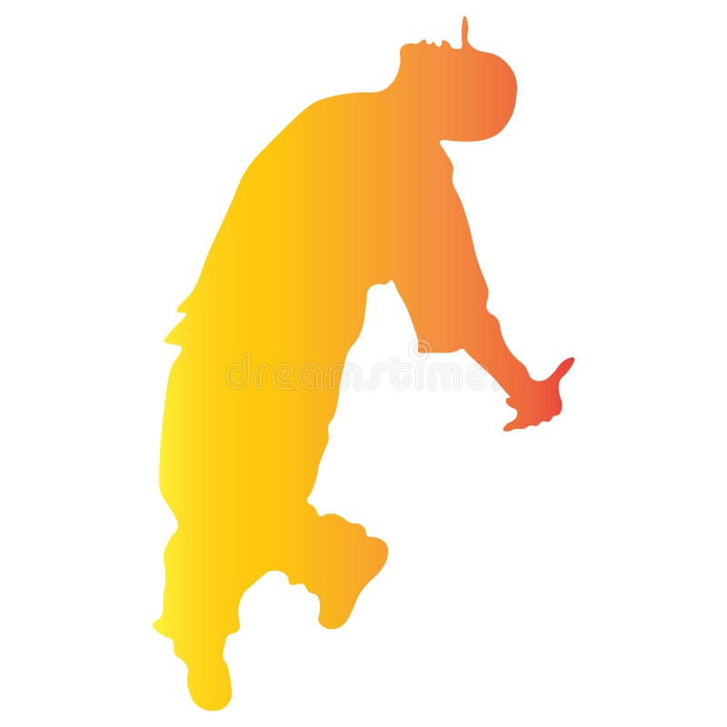 Breakdance Silhouette Isolated on White Background. Flat Vector ...