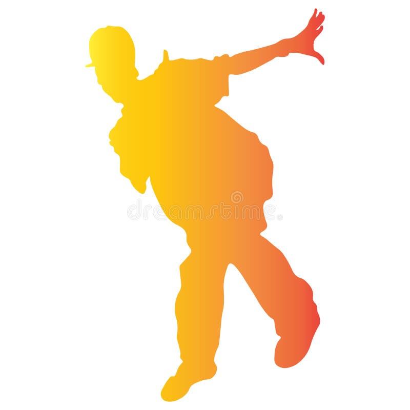 Breakdance Silhouette Isolated on White Background. Flat Vector ...