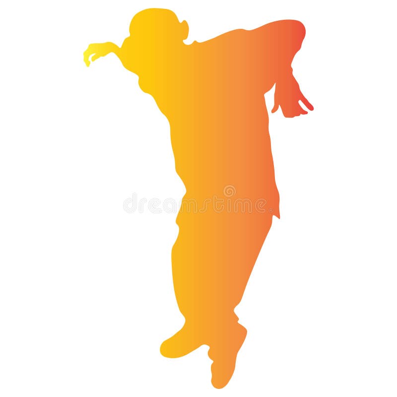 Breakdance Silhouette Isolated on White Background. Flat Vector ...