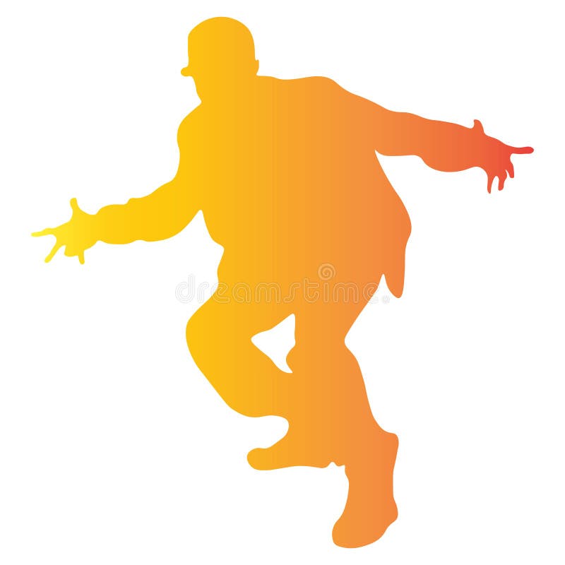 Breakdance Silhouette Isolated on White Background. Flat Vector ...