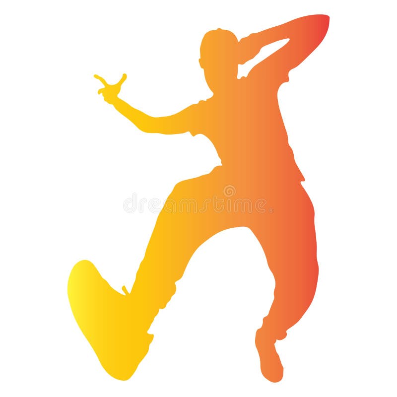 Breakdance Silhouette Isolated on White Background. Flat Vector ...