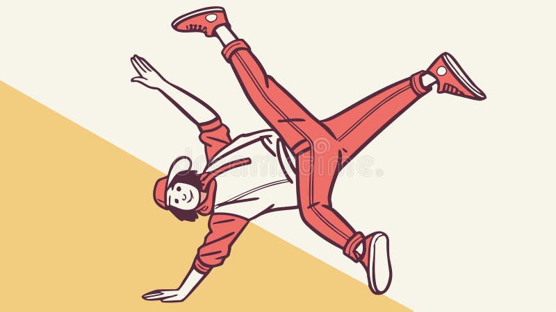 Breakdancer in Dynamic Pose, Urban Dance Art Vector Design Generative AI Stock Illustration ...