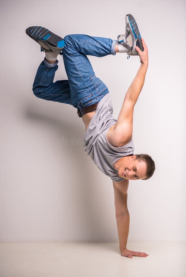Handsome Breakdancer Sitting on the Floor Stock Image - Image of break ...
