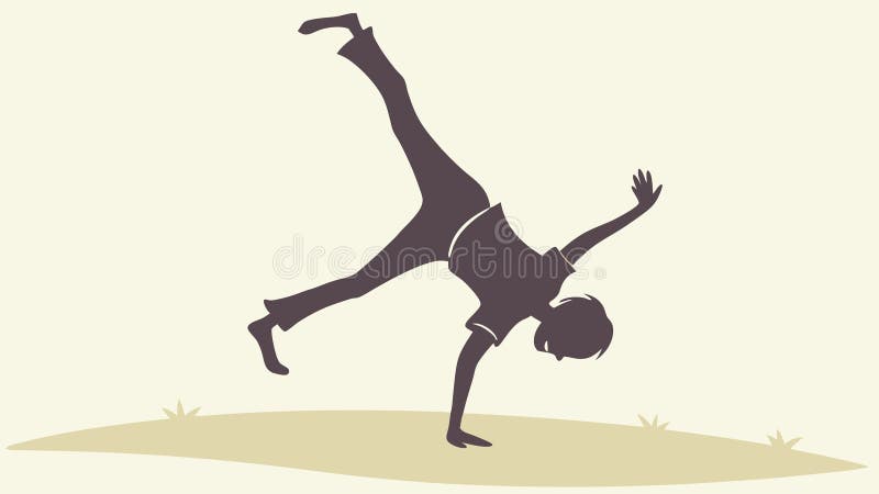 Breakdancer Silhouette in a Freeze Pose, Vector Design Generative AI ...