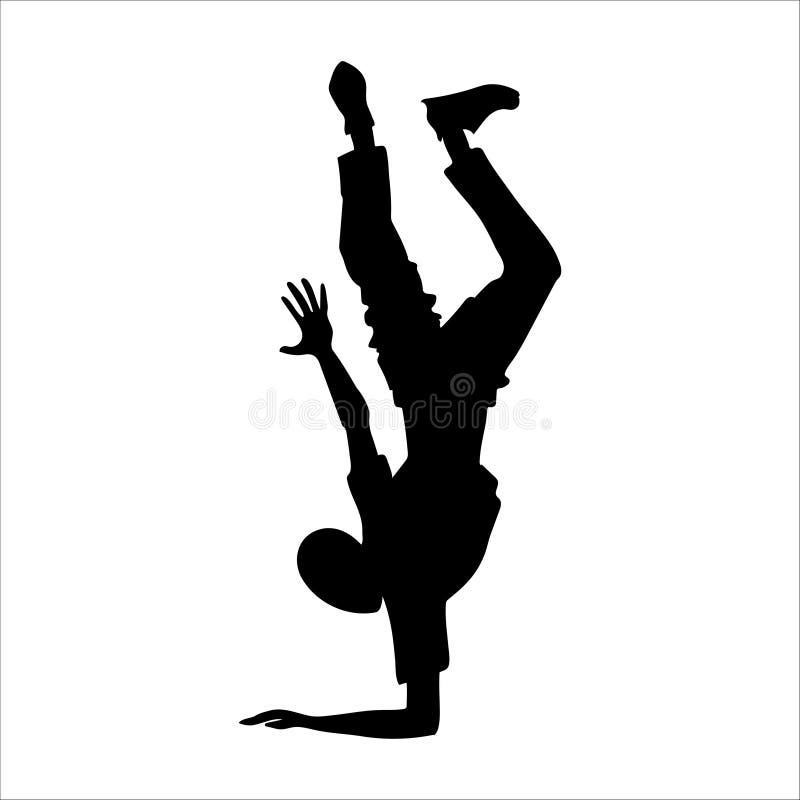Breakdancer Silhouette Guy. Break Dance Studio or School Stock Vector ...