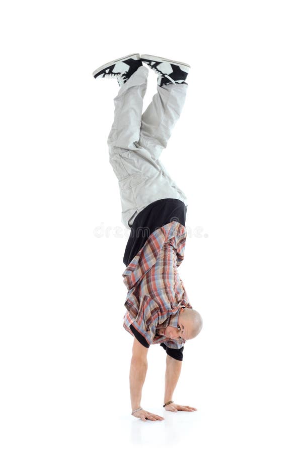 Rapper Stands and Gymnast Girl Stands on Tiptoe Stock Image - Image of ...
