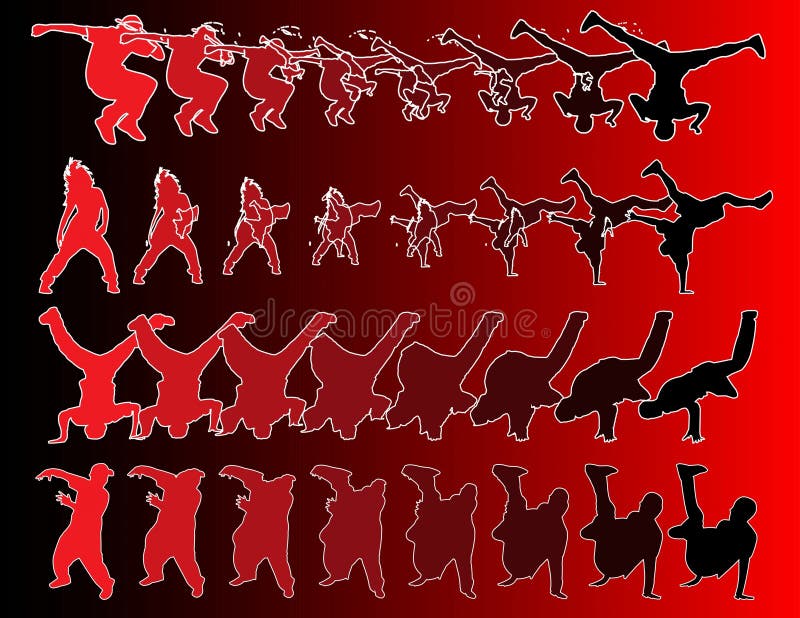 Breakdancing Motion Sequence Stock Illustration - Illustration of ...