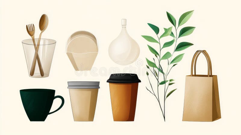 Breakdown of Common Compostable Items, Flat Illustration. Grouping of ...