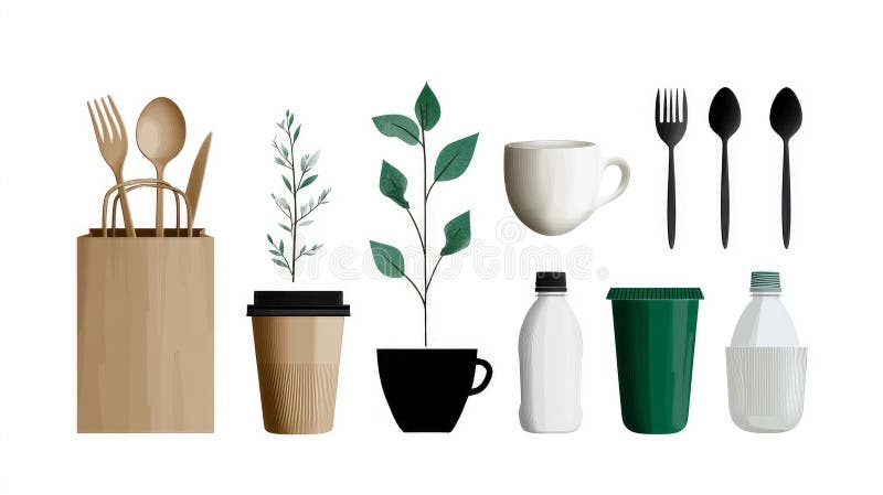 Breakdown of Common Compostable Items, Flat Illustration. Grouping of ...
